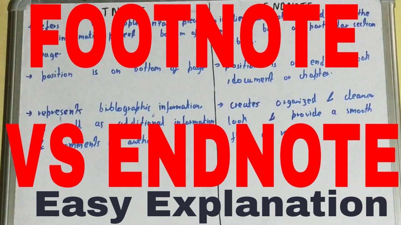 Video Thumbnail: Footnote vs Endnote|Difference between footnote and ...