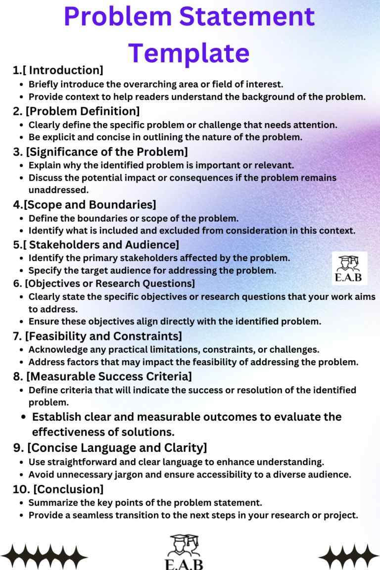 How to Write a Problem Statement - Include Template